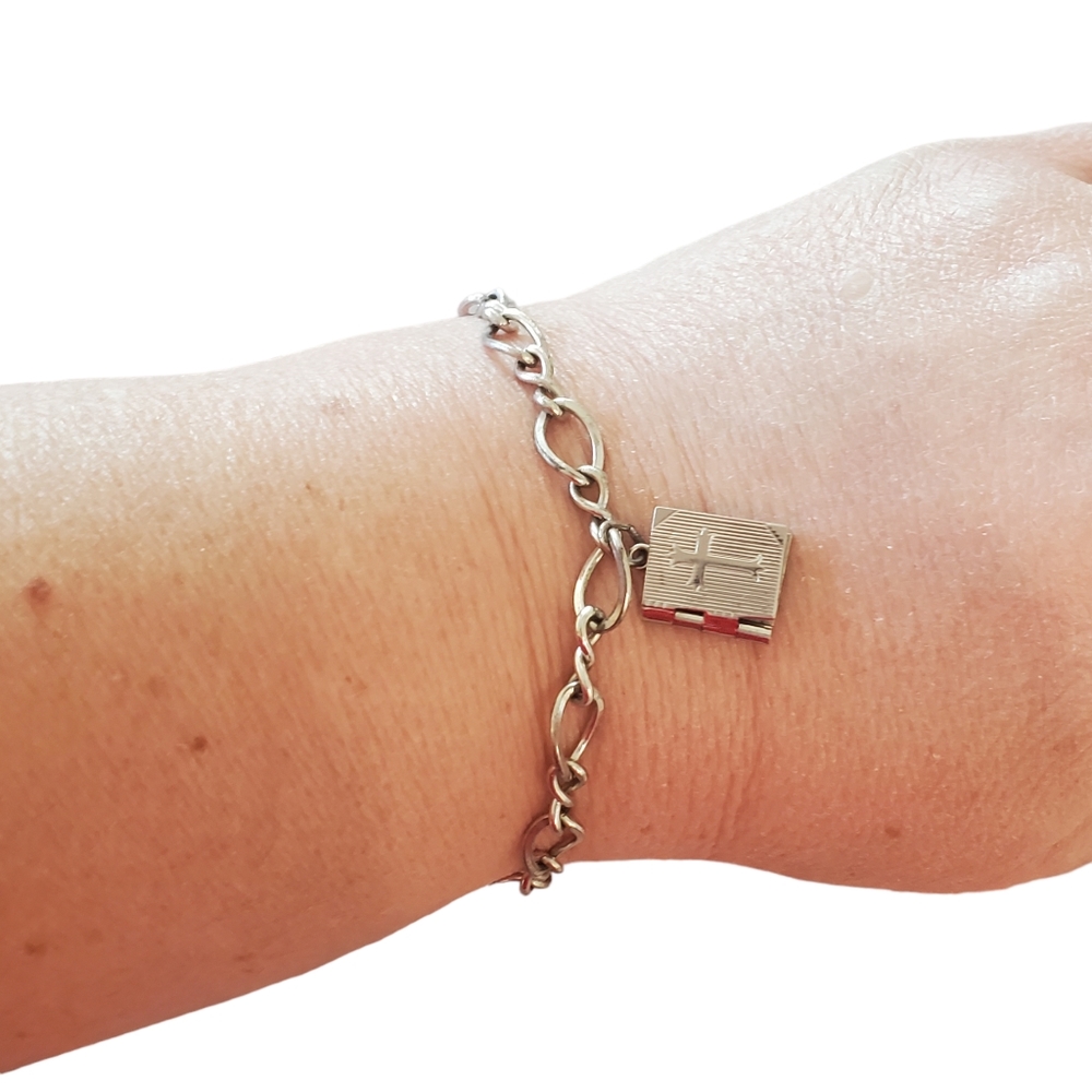 The Lord's Prayer Holy Bible Charm Sterling Silver Br… - Gem
